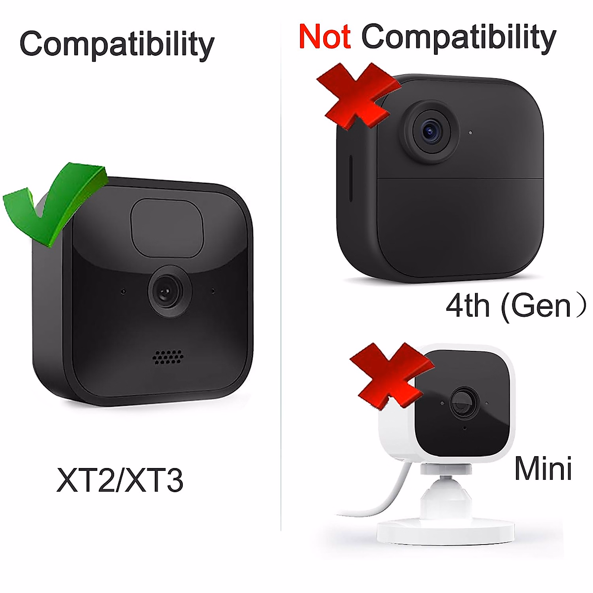 Updated Version Uogw 2 Pack Solar Panel Charge Compatible with Blink Outdoor (3rd Gen)/Blink XT/XT2 Outdoor Camera,with Internal 2500mAh Rechargeable Battery,Weather-Resistant Aluminium Alloy-Black