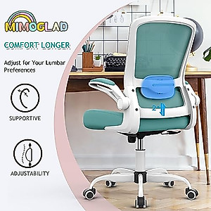 Mimoglad Home Office Chair, High Back Desk Chair, Ergonomic Mesh Computer Chair with Adjustable Lumbar Support and Thickened Seat Cushion (Modern, Tiffany Blue)