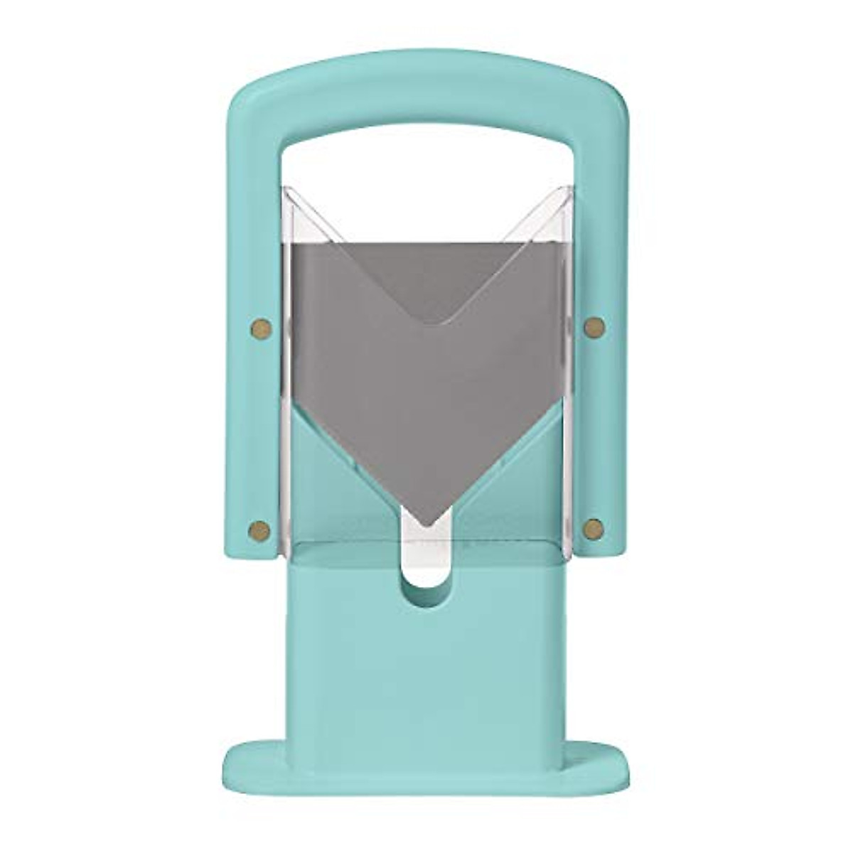Hoan Bagel Guillotine Universal Slicer with Built In Safety Shield to Protect Fingers. Perfect for Smoothly Slicing Bagels, Buns, Muffins and More, Non Stick. 9.25 inch, Aqua Sky