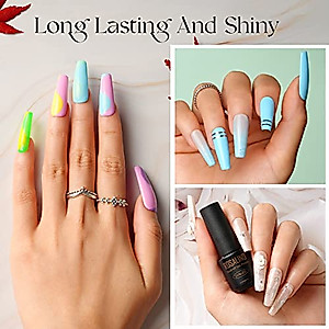 ROSALIND 38PCS Gel Nail Polish Set, 35 Colors Gel Polish Set with Base Coat and Glossy & Matte Gel Top Coat Gel Nail Polish Starter Set Pink Red Green Blue Gel Nail Art Gifts for Women