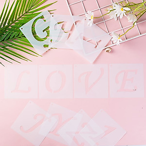 Eage Alphabet Letter Stencils 3 inch, 68 Pcs Reusable Plastic Letter Number Symbol Stencil Kit for Painting on Wood, Wall, Fabric, Rock, Chalkboard, Signage