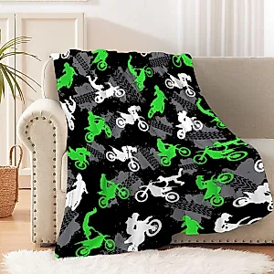 Dirt Bike Motorcycle Blanket Gifts for Boys Girls, Ultra Soft Dirt Bike Motorcycle Throw Blanket, Lightweight Motorcycle Stuff Warm Plush Throw Blankets for Couch 40"x50" for Kids