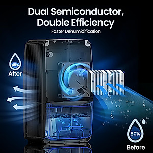 AlohaAir Dehumidifier for Home with Drain Hose, 95 OZ Dehumidifiers for Room, Quiet, Aromatherapy, Timer, Auto Shut-off, Dehumidifiers for Bathroom, Bedroom, Closet, RV & Basement