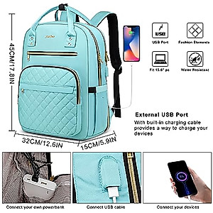 YAMTION Backpack for Women and Teen Girls,School Backpack TSA Laptop Bookbag with USB for College University Students Business Office Work Travel