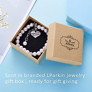 LParkin Mother of The Groom Gifts Pearl Bracelet Wedding Gift for Mom Mother in Law Jewelry