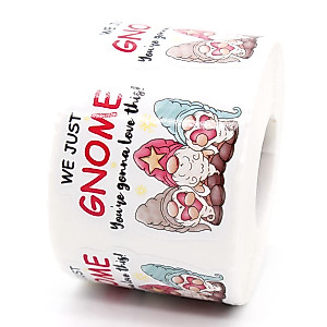 Cute Gnomes Thank You Sticker Roll,Funny We Just Gnome You’re Gnome Love This Stickers,Packaging Stickers, Mail Envelopes Shipping Stickers for Small Business,500 PCS