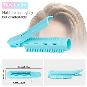 6pcs Volumizing Hair Root Clips, Magicalmai Instant Volume Clip Upgrade Natural Fluffy Volumizer Clips for Women Girls Thin Curly Styling with 2pcs Roller Tools- Pink & Blue