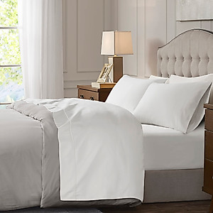 Hyde Lane King Sheets - 1000 Thread Count Luxury Cotton, Deep Pocket Fitted Sheet Set, Soft & Breathable Sateen Weave, Durable & Elegant Bedding (Natural White)