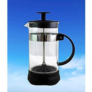 Dependable Industries inc. Essentials 12 Ounce Glass French Press Coffee & Tea Brewer - Single Cup, 3 Cup Espresso Compact, Durable, Easy to Use