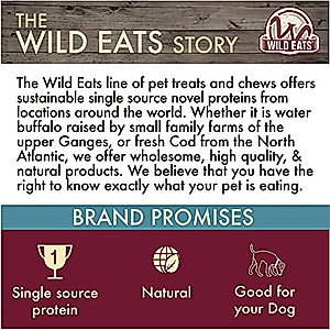Wild Eats Water Buffalo Retriever Style Cheek Roll Dog Chews-5 Pack (Long Lasting Dog Chews, Dog Treats, Dog Bones for Aggressive Chewers & Dog Bones for Large Dogs) Great Substitute Pig Ears for Dogs
