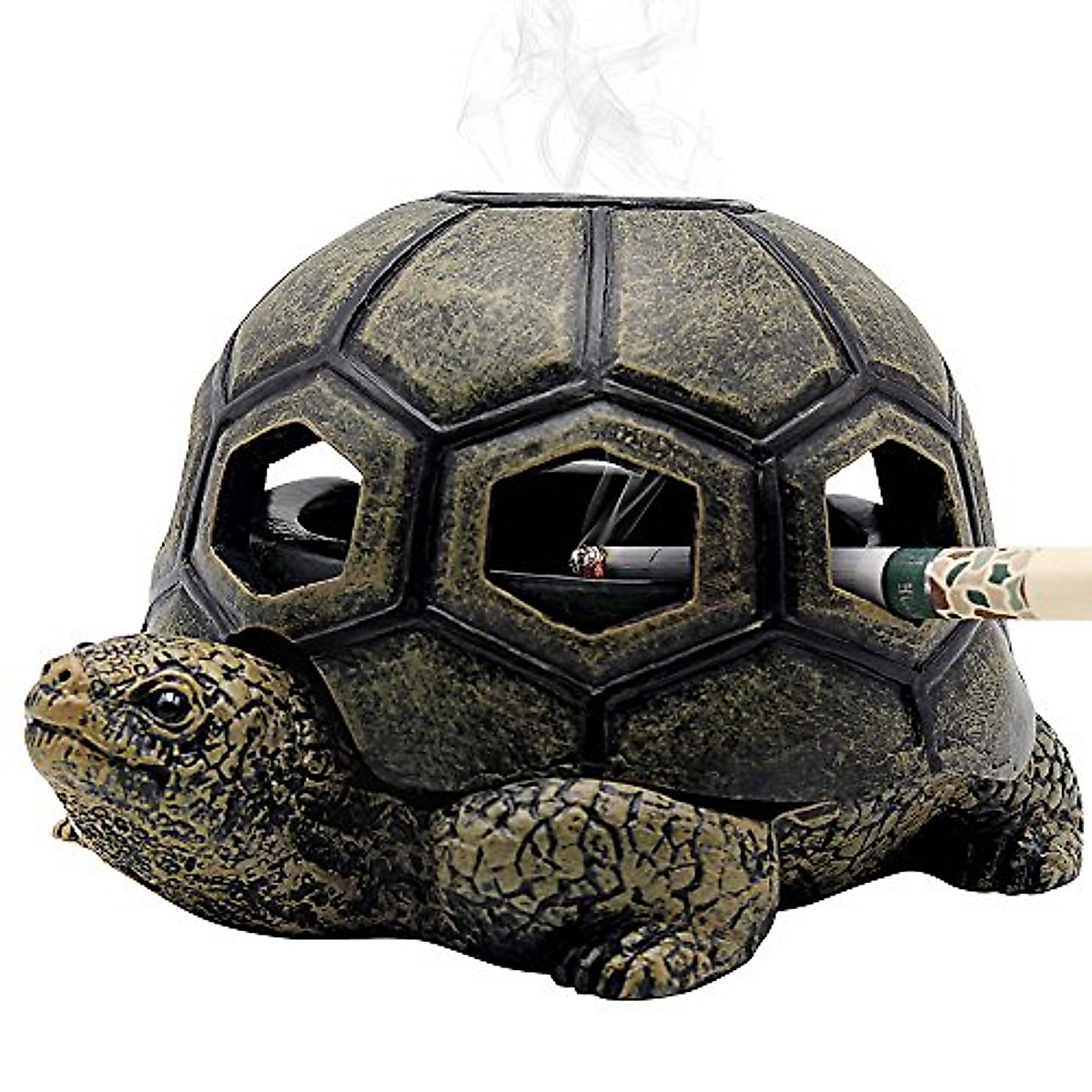 Rabbitroom Turtle Ashtrays for Cigarettes Ashtray with Lid,Cute Creative Resin Ash Tray Cigarettes Holder for Indoor Outdoor Home Office Car Decoration (Turtle)