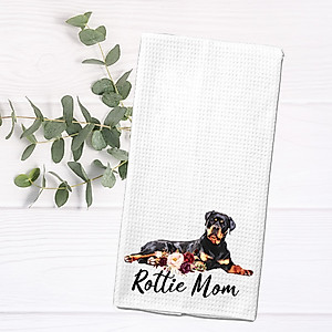 Rottie Mom Rottweiler Microfiber Kitchen Tea Bar Towel Gift for Animal Dog Lover