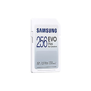 SAMSUNG EVO Plus Full Size 256GB SDXC Card 130MB/s Full HD & 4K UHD, UHS-I, U3, V30 (MB-SC256K/AM)
