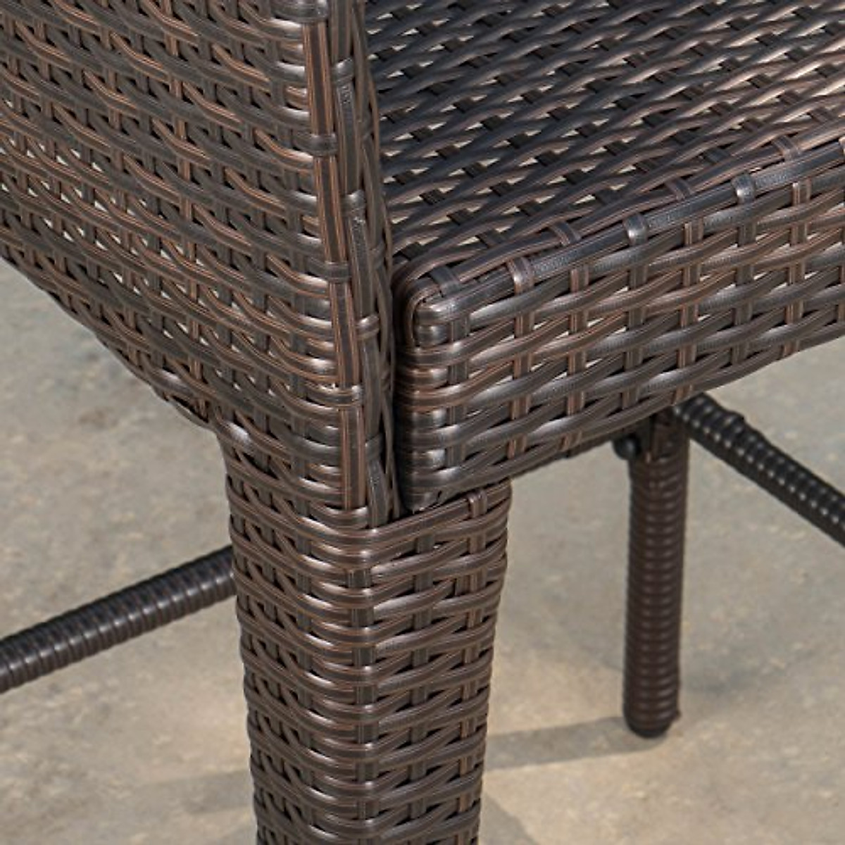 Christopher Knight Home Anaya 45" Wicker Barstools, 4-Pcs Set, Multibrown