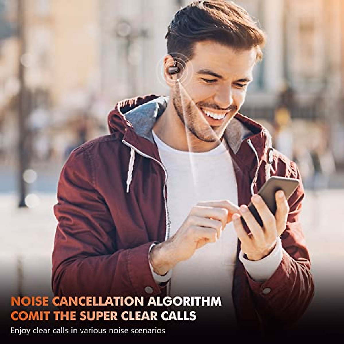 ACREO The Next Generation Open Ear Headphones, OpenBuds【2022 Launched】, True Wireless Earbuds with Earhooks, Bluetooth Workout Headphones, 18 Hours Playtime with Case, IPX7 Waterproof, Black