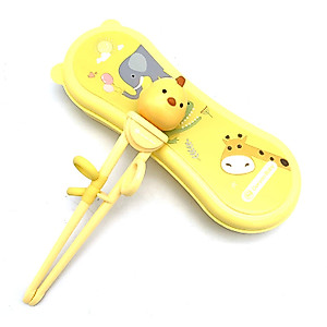 Wakaka Chicken Shape Chopsticks, Easy to Use Training Chopsticks for Children and Adults, Made With Non-Toxic Dishwasher-safe Reusable Chopstick Set (Yellow)