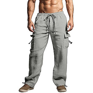 GIERIDUC Prime Deal of The Day Mens Joggers Sweatpants Tall Men's Waffle Thermal Pants Long Length Mens Trousers Chinese Pants for Men Sports Joggers Mens Mens Grey Joggers Stacked Leggings