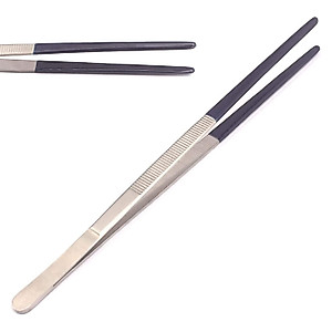 DDP NEW TWEEZERS RUBBER PVC COATED TIPS 10" STAINLESS STEEL FORCEPS STEAM ULTRASONIC CLEANING