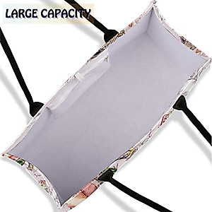 Eiffel Tower Rose Reusable Grocery Shopping Bag with Hard Bottom, Brilliant Paris Large Foldable Multipurpose Heavy Duty Tote with Zipper Pockets, Stands Upright, Durable and Eco Friendly, Beach Bag