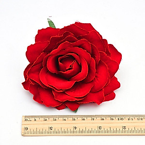 DreamLily Rose Flower Hair Clip Flamenco Dancer Pin up Flower Brooch BC10 (Big Red)