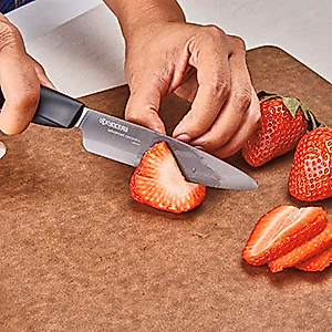 Kyocera Innovation Series Ceramic 4.5" Utility Knife with Soft Touch Ergonomic Handle, Black Blade, Black Handle