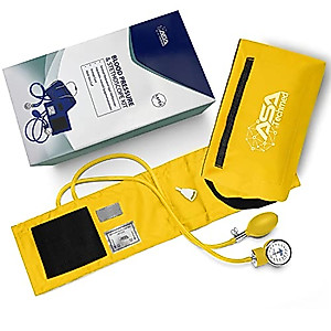 ASA TECHMED Dual Head Sprague Stethoscope and Sphygmomanometer Manual Blood Pressure Cuff Set with Case, Gift for Medical Students, Doctors, Nurses, EMT and Paramedics, Yellow