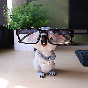 Sempoda Cute Animal Glasses Holder, Resin Funny Decorative Eyeglass Holder, Creative Koala and Cute Big Mouth Glasses Holder Stand for Home Office Desktop Decoration