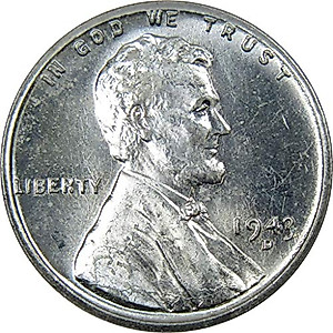 1943 D Lincoln Wheat Cent BU Uncirculated Mint State Steel Penny 1c Coin