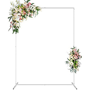 Wedding Arch Backdrop Stand 6.6x5 FT Square Wedding Arches for Ceremony White Metal Arch Stand for Wedding Bridal Shower Birthday Party Garden Floral Wedding Arbor Anniversary Event Decor