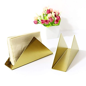 Napkin Holder, Napkin Holders for Tables Kitchen - Gold Color Flat Napkins Paper Holder, Stainless Steel Napkin Holder