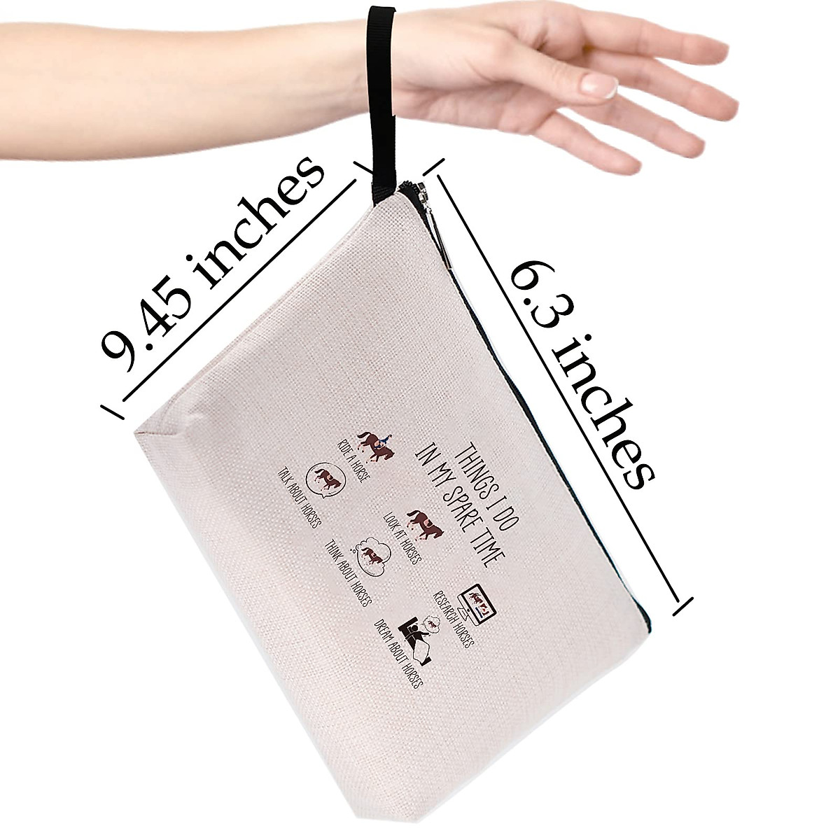 Horse Makeup Bag Horse Gifts for Girls Women Funny Birthday Christmas Gifts for Horse Lovers Equestrian Cowgirls Daughter Niece Mom Friends Aunt Sister cosmetic bag - Things I Do In My Spare Time