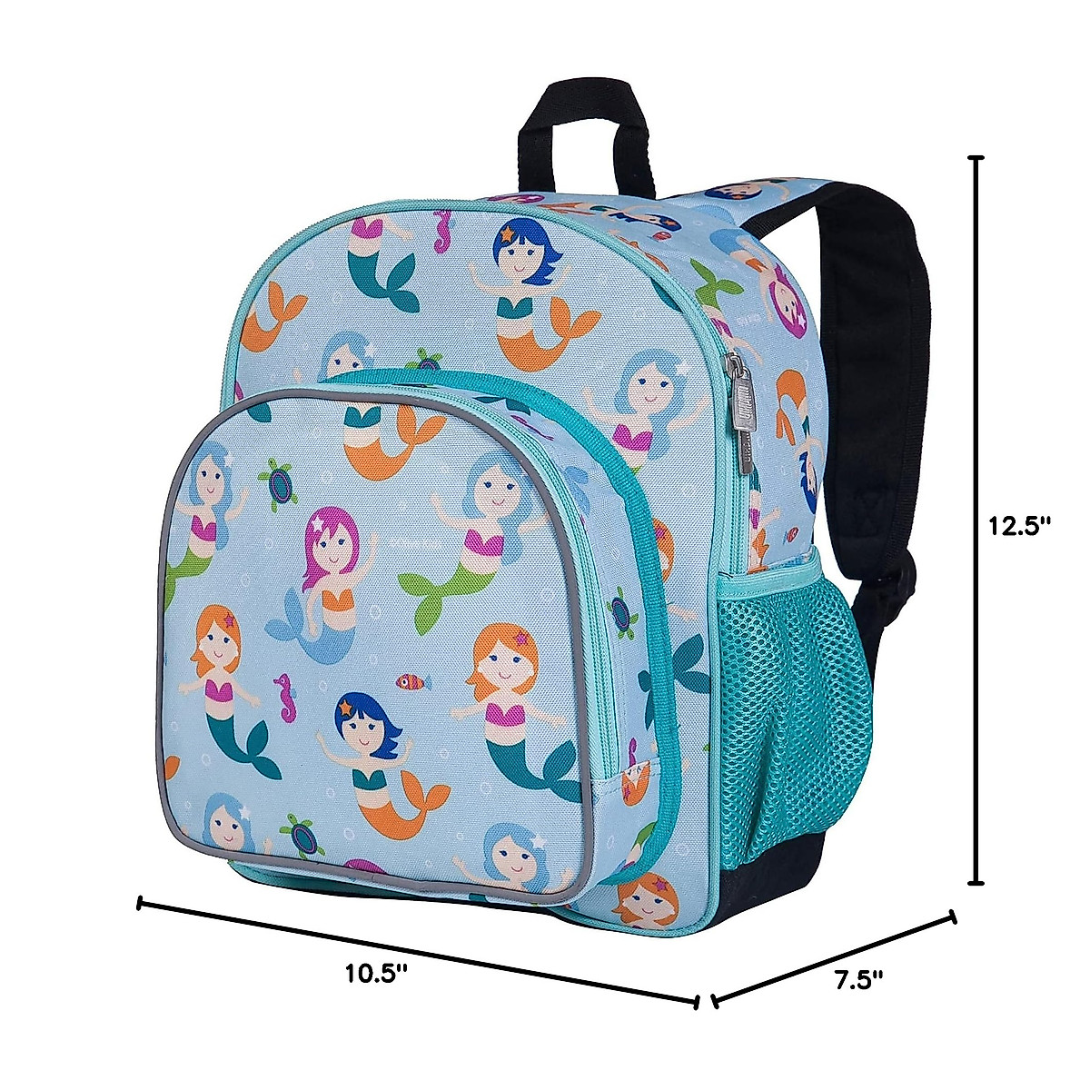 Wildkin 12 Inch Kids Backpack with Modern Nap Mat (Mermaids)