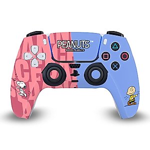 Head Case Designs Officially Licensed Peanuts Snoopy & Charlie Brown Character Graphics Vinyl Faceplate Sticker Gaming Skin Decal Cover Compatible With Sony PlayStation 5 PS5 DualSense Controller