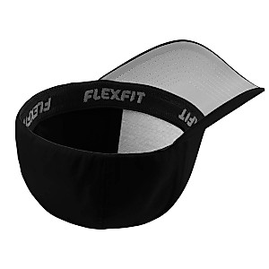 Custom Embroidered Flex Baseball hat. Flex Baseball 6277/6477 Baseball Cap. Place Your Own Logo or Design (S/M, Black)