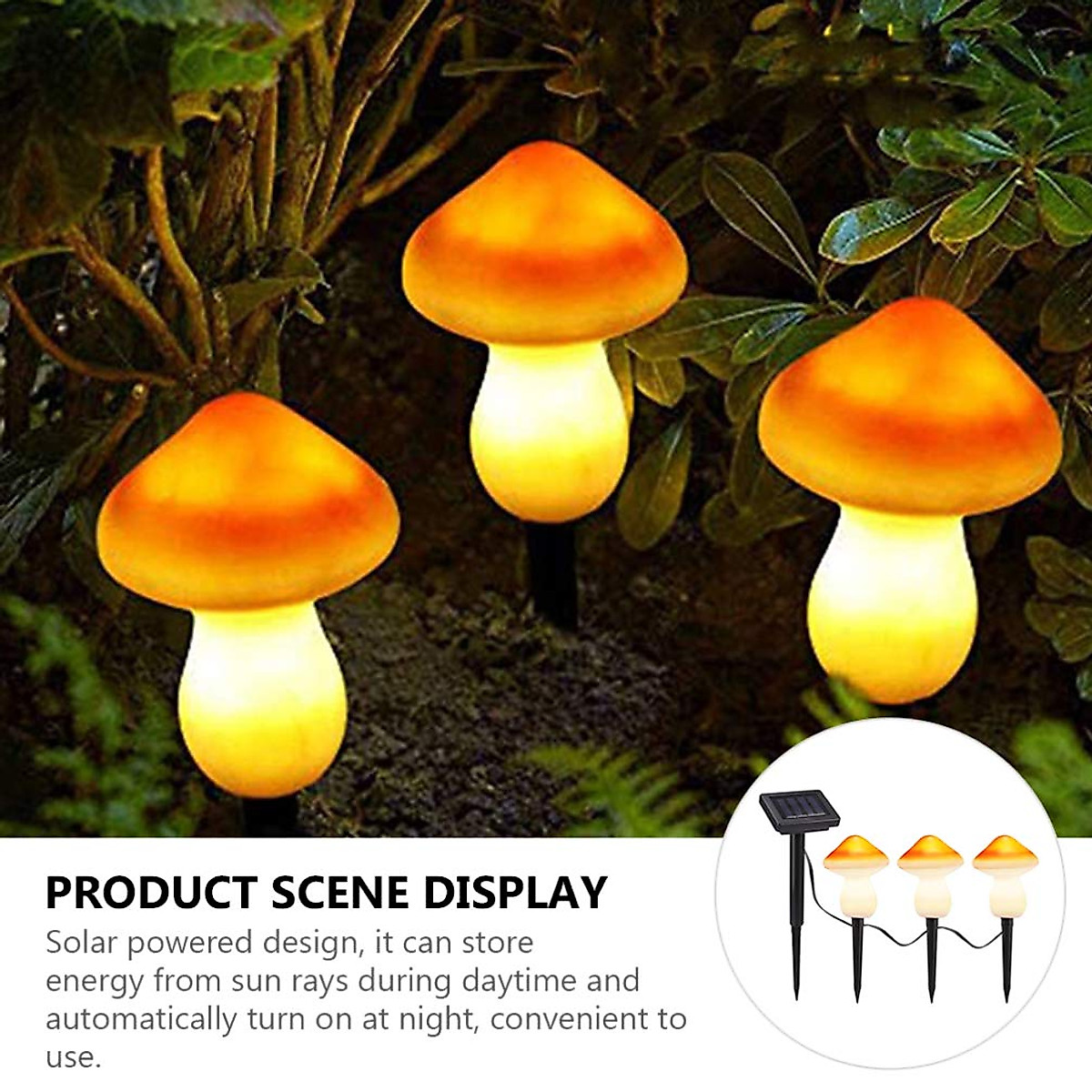 Mobestech Solar Mushroom Lights Solar Powered Twinkle Fairy Lights LED Outdoor String Lamp for Home Yard Patio Garden Decorations