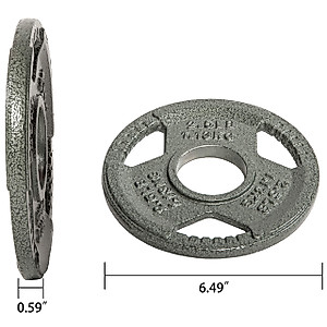 Signature Fitness Cast Iron Plate Weight Plate for Strength Training and Weightlifting, 2-Inch Center, 2.5LB (Single)