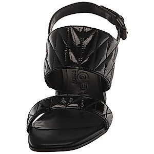 Karl Lagerfeld Paris Women's Sarina Open Toe Leather Heeled Sandal, Black Quilted, 6