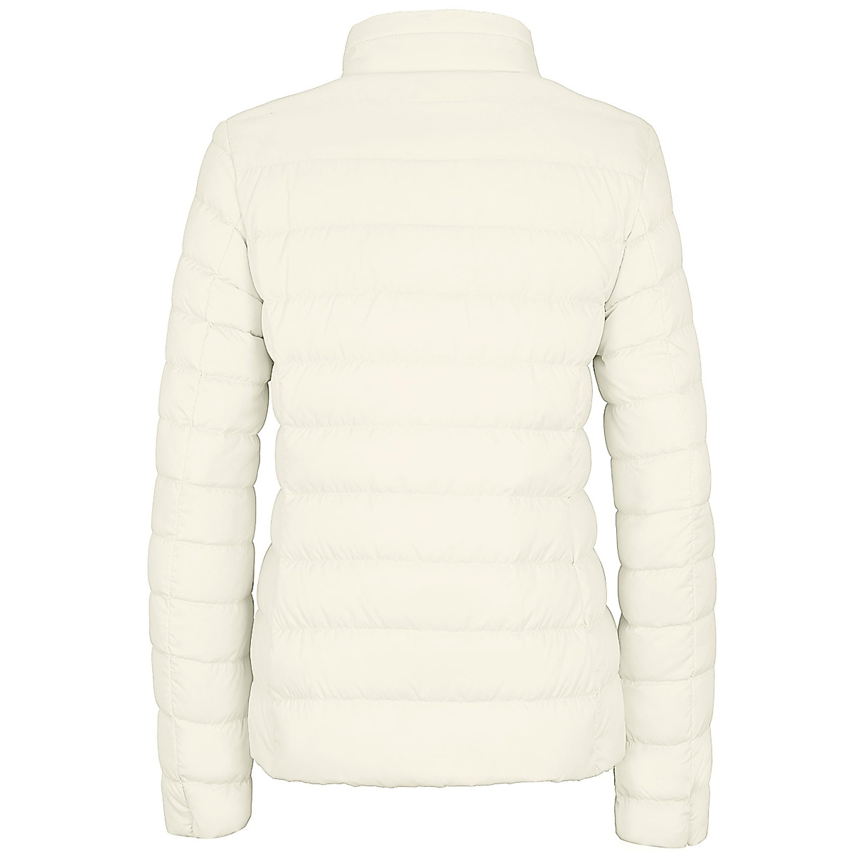 wantdo Women's Lightweight Down Jacket Warm Plus Size Puffer Coat (Beige, 2X-Large)