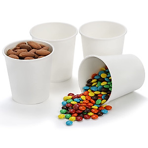 Tebery 300 Pack White Paper Coffee Cups 6oz Disposable Paper Cup for Water, Juice, Coffee or Tea