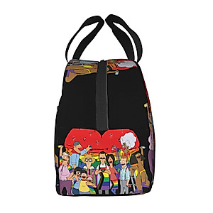 ORPJXIO Lunch Bag Bob's Anime Burgers Reusable Lunch Box Portable Insulated Lunch Tote for Outdoor Picnic Office 8.5 X 8 X 5in