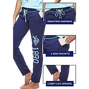 U.S. Polo Assn. Womens Pajama Set - Short Sleeve Shirt and Pajama Pants Sleepwear and Lounge Sets for Women (Mint W/Pockets, Large)