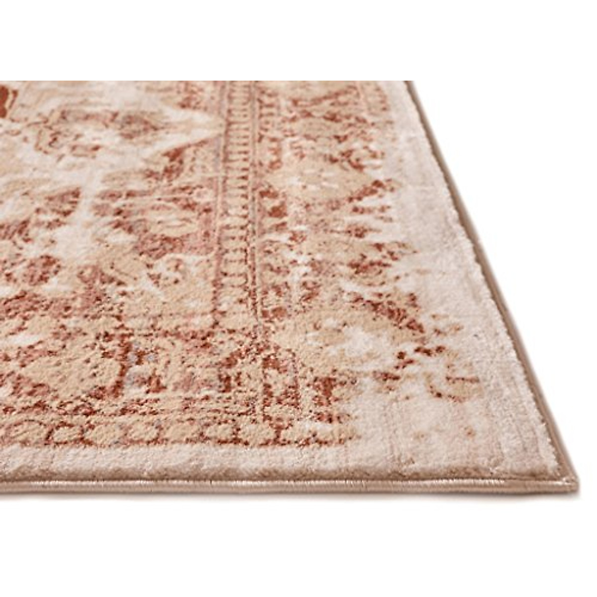 Well Woven Millie Tribal Copper Rust Medallion Area Rug 5x7 (5'3" x 7'3") Modern Distressed Oriental Plush Super Soft Carpet