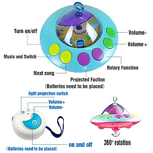 Baby Musical Crib Mobile with Light and 108 Melodies Music Box,Star Projector Function, Remote Control and Hanging Airplane Rattles Rotating,Gift Toy for Newborn