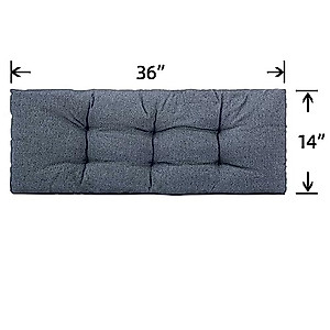 SEKUMDAN Bench Cushion Outdoor Chair Lounge Cushions Durable Non-Skid Tufted Overfilled Seat Pad for Porch Swing Piano Loveseat Outdoor Indoor Furniture (36 in L x 14 in W x 2.5 in T, Navy)