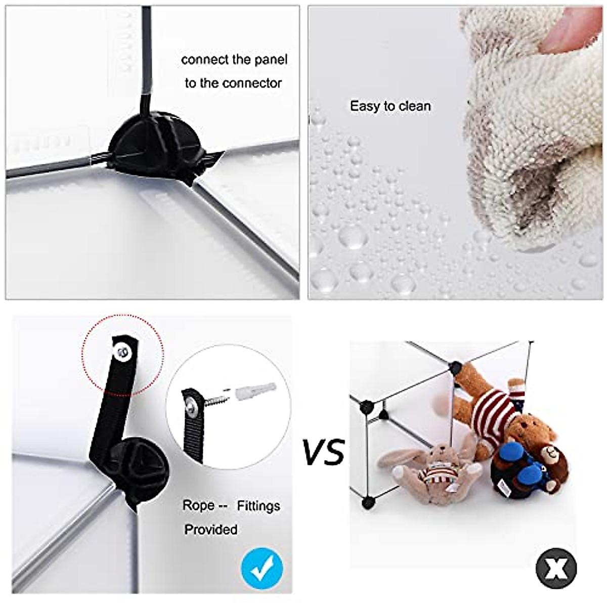 ANWBROAD Cube Storage Organizer 16 Cubes DIY Closet Cabinet Bookshelf Kids Organizers and Storage for Bedroom Closet Organizer Cubby Shelving Plastic Bookcase Office Living Room White ULCS016T