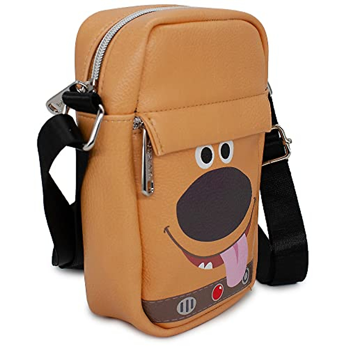 Buckle Down Disney Bag, Cross Body, Pixar, Up, Dug Smiling Face, Tan, Vegan Leather, Up
