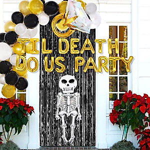 JeVenis Gothic Bachelorette Party Decoration Til Death Do Us Party Decoration Balloons Bachelorette Bridal Shower Engagement Decoration