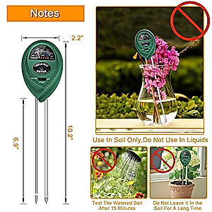 KUNELL PAPO Soil Test Kit for Moisture, pH& Sunlight Meter,3 in 1 Soil Tester for Plant, Vegetables, Garden, Lawn, Farm, Indoor/Outdoor Use (No Battery Need)（Green）