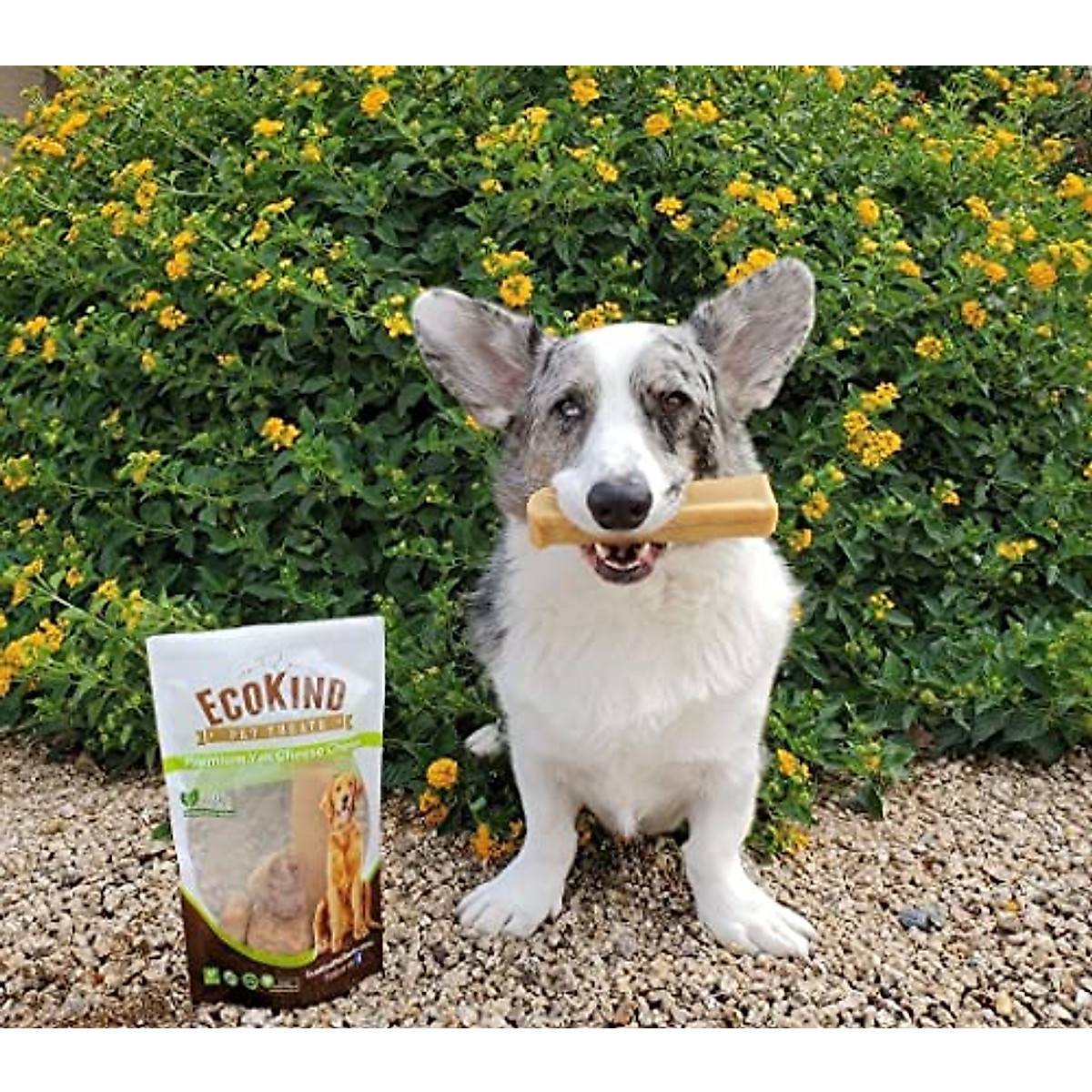 EcoKind Pet Treats Premium Gold Himalayan Yak Cheese Dog Chew, Gluten Free, Lactose Free, All Natural Chews for Small to Large Dogs | Keeps Dogs Busy & Enjoying, Indoors & Outdoor Use, 1 lb. Bag
