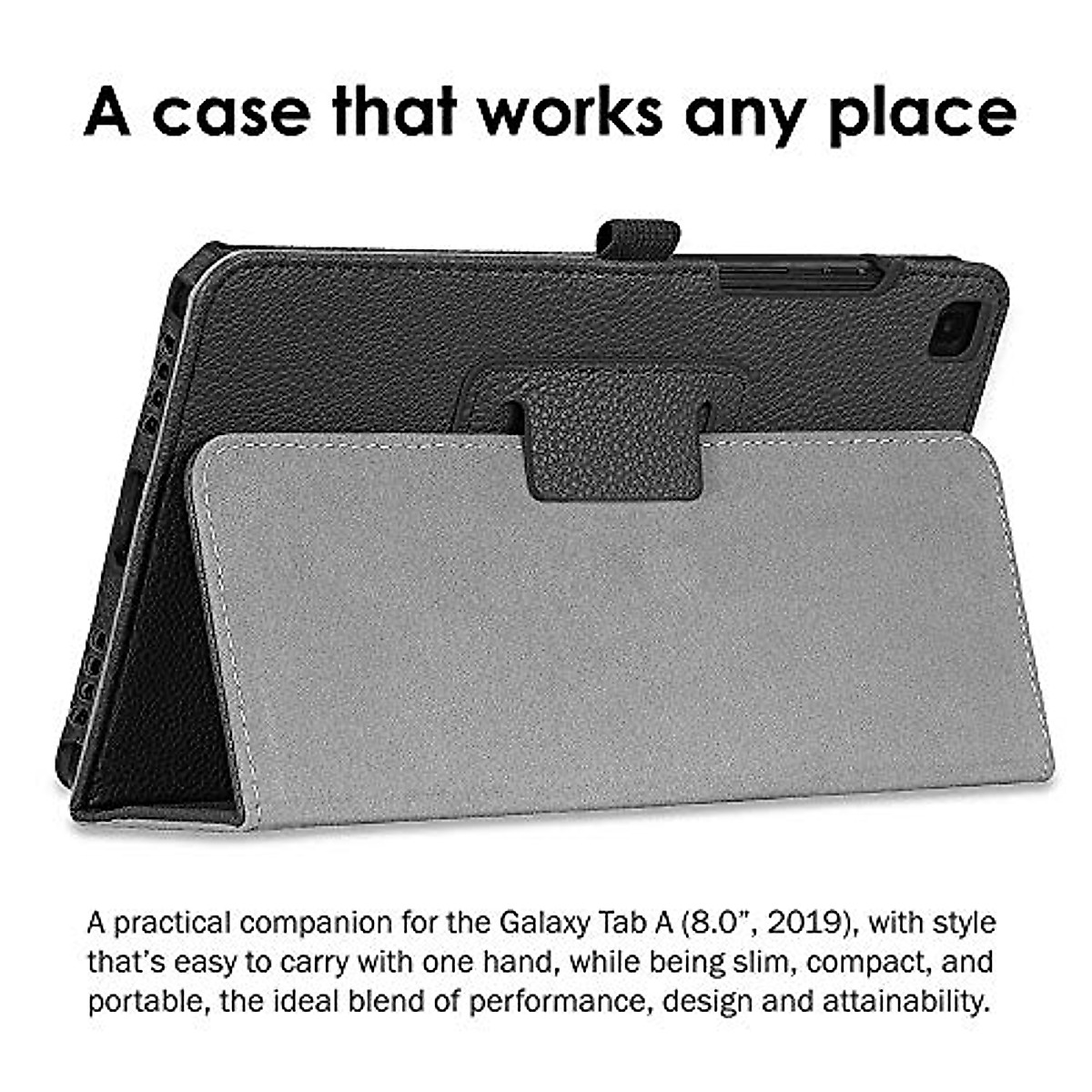 SAMSUNG Galaxy T290 Tab A 8-Inch 32 GB WiFi Android 9.0 Touchscreen Tablet Black (2019) International Version Bundle - Case, Screen Protector, Stylus and 32GB microSD Card